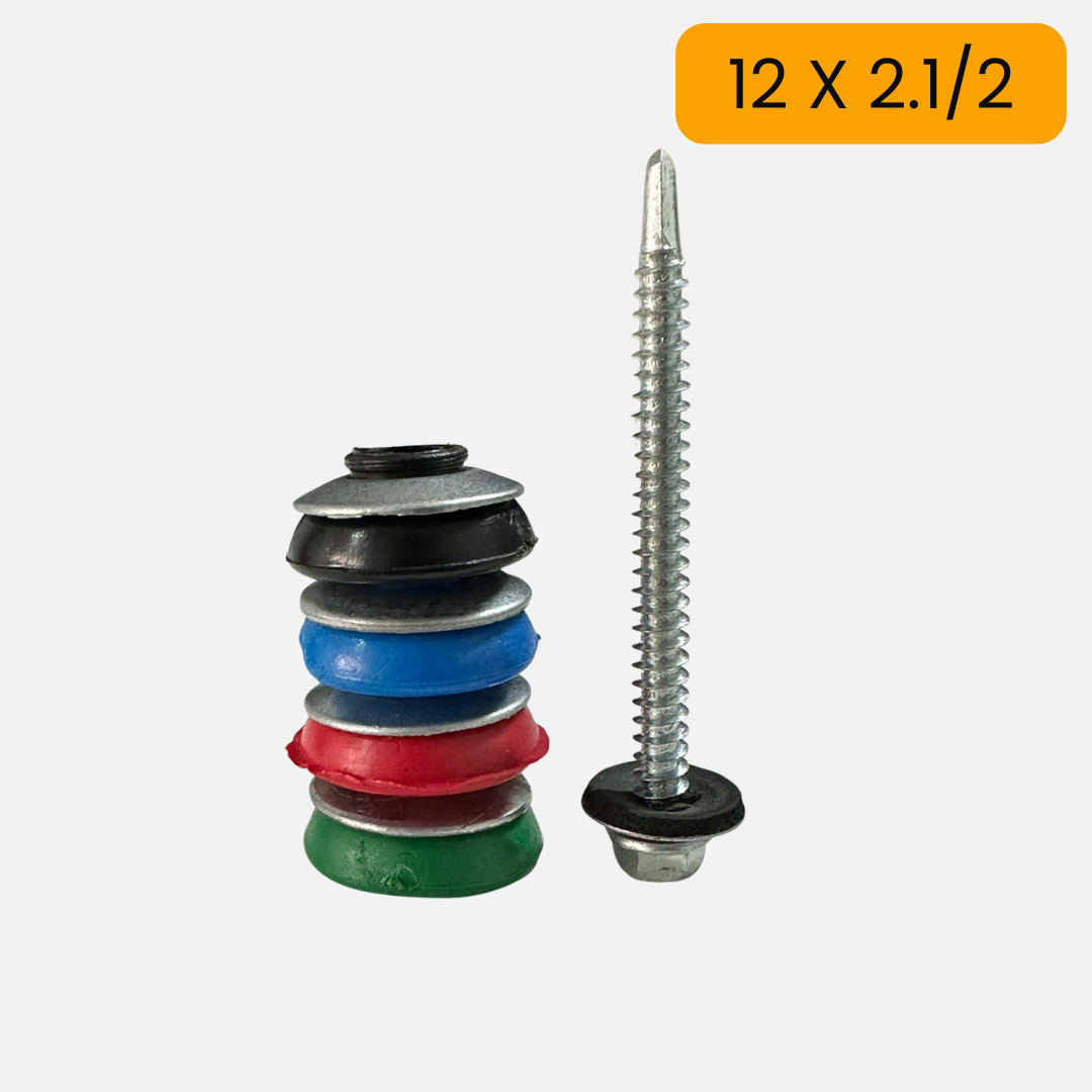 Tornillo hexagonal punta de broca con arandela neopreno 12 X 2.1/2 + a ...